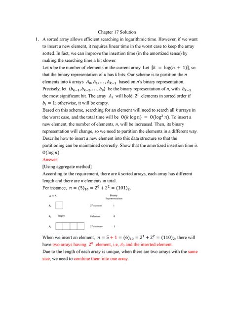 Chapter 17 Solution Homework Chapter 17 Solution A Sorted Array