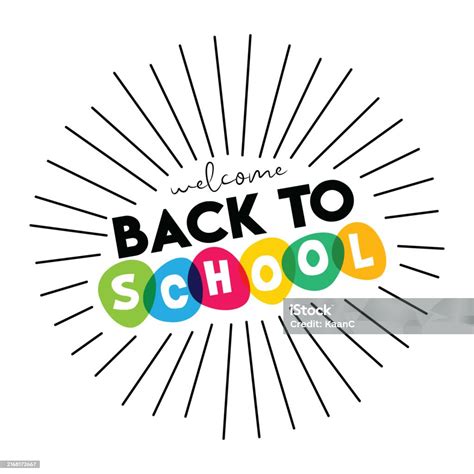 학교 배너 포스터 배경에 오신 것을 환영합니다 흰색 배경에 텍스트와 햇살 벡터 스톡 일러스트 초등학생에 대한 스톡 벡터 아트 및 기타 이미지 Istock