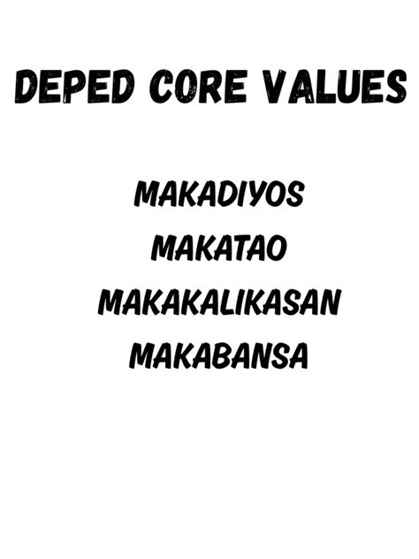 Deped Core Values Makadiyos Makatao Makakalikasan Makabansa 20250707