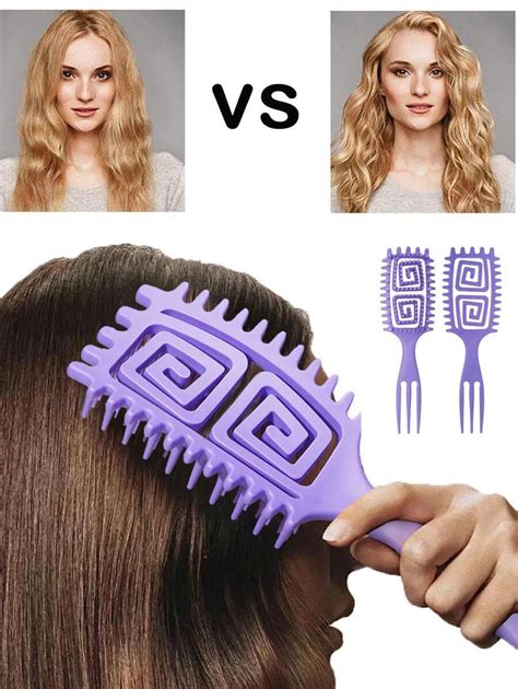 1pc New Curl Defining Vented Hairbrush Shaping And Defining Curls For Women Curly Hair Styling