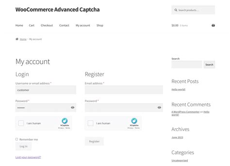 WooCommerce Advanced CAPTCHA Google Cloudflare HCaptcha PluginsPress