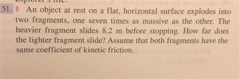 solved 51 il an object at rest on a flat horizontal