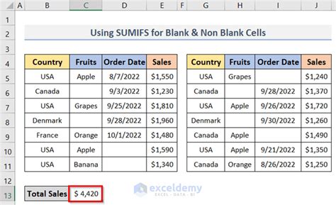 Excel SUMIFS With Multiple Sum Ranges And Multiple Criteria Methods