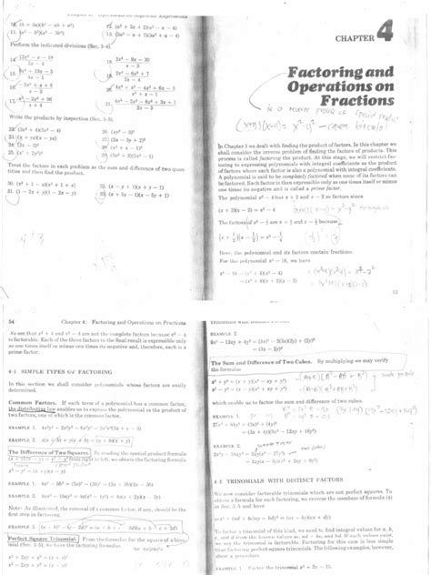 Lesson 2 Factoring And Operations On Fractions Pdf