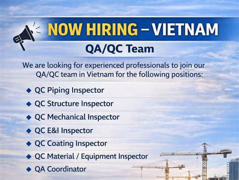 Qaqc Team And Looking For Experienced Professionals For The Following