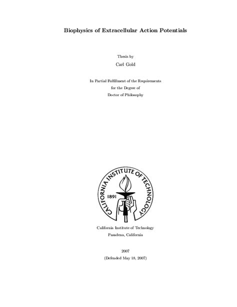 Pdf Biophysics Of Extracellular Action Potentials