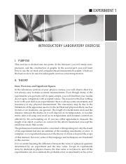 Lab Manual Pdf J EXPERIMENT INTRODUCTORY LABORATORY EXERCISE I PURPOSE This Exercise Is