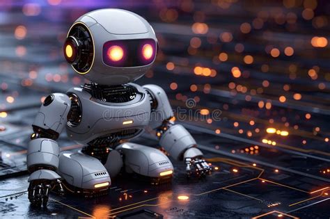 Futuristic Ai Robot On Digital Circuit Board Artificial Intelligence Concept For Technology