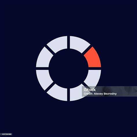 Circular Loading Icon With Progress Indicated By Round Segments And Highlighted Red Section