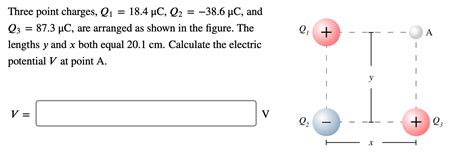 Solved Three Point Charges 𝑄1184 μc 𝑄2−386 μc And