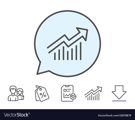 Chart Line Icon Report Graph Sign Royalty Free Vector Image