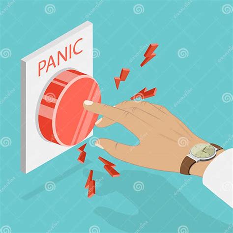 3d Isometric Flat Vector Illustration Of Panic Button Stock Vector Illustration Of Button