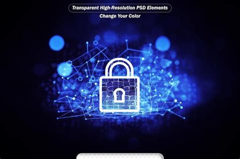 Premium Psd Internet Lock Internet Security Concept Dark Blue Background
