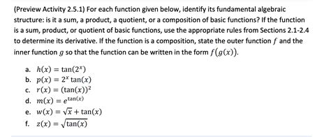 Solved Preview Activity 2 5 1 For Each Function Given