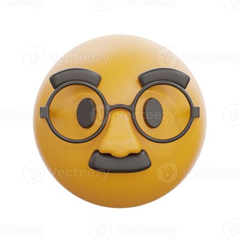3d Disguised Face Emoji Emoticon With Glasses 51796586 Png