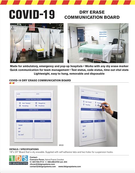 Covid 19 Dry Erase Communication Board Ids Signage Company