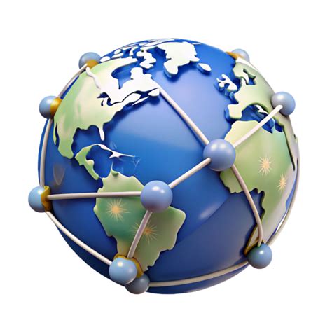 Magnificent Classic Global Communication Network Isolated With World