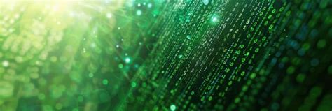 Green Binary Code Data Stream On Digital Technology Background Background For Technological
