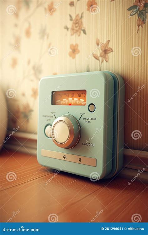 thermostat displaying energy saving temperature setting stock