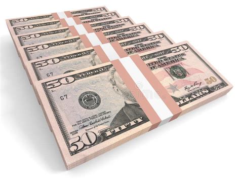 Stacks Of Money Fifty Dollars Stock Illustration Illustration Of