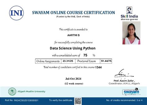 s aarthi on linkedin datascience python learning achievement