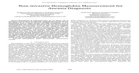 pdf non invasive hemoglobin measurement for anemia diagnosis