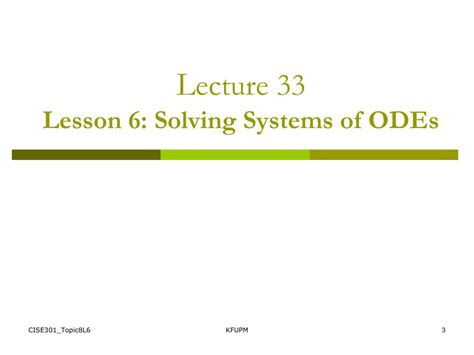 Ppt Cise301 Numerical Methods Topic 8 Ordinary Differential Equations Odes Lecture 28 36