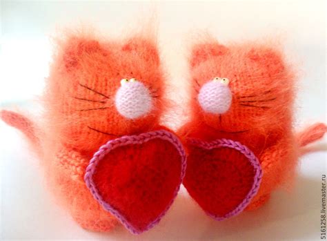 Купить Рыжий кот "Валентин" ( Мягкие игрушки, амигуруми, коты вязаные ...