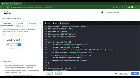 add to cart page coding practice 7 todos application nxtwave