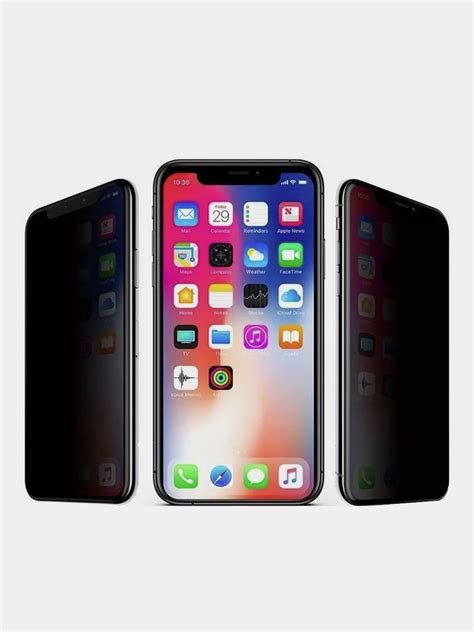 Защитное стекло-антишпион для iPhone 7,8,X,SE,XR,XS,11,12,13,14,15, Pro ...