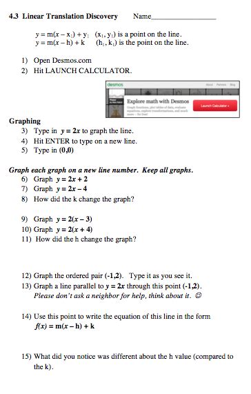 Function Transformation Discoveries Using Desmos I Speak Math
