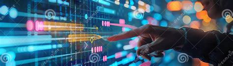 Person Interacting With A Digital Interface Displaying Data