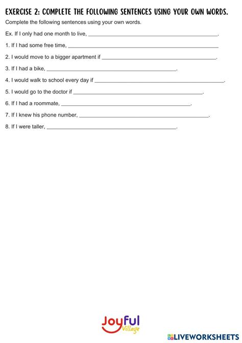 Second Conditio Free Interactive Worksheets 7415989