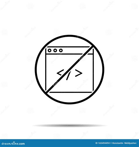 No Coding Html Programming Icon Simple Thin Line Outline Vector Of
