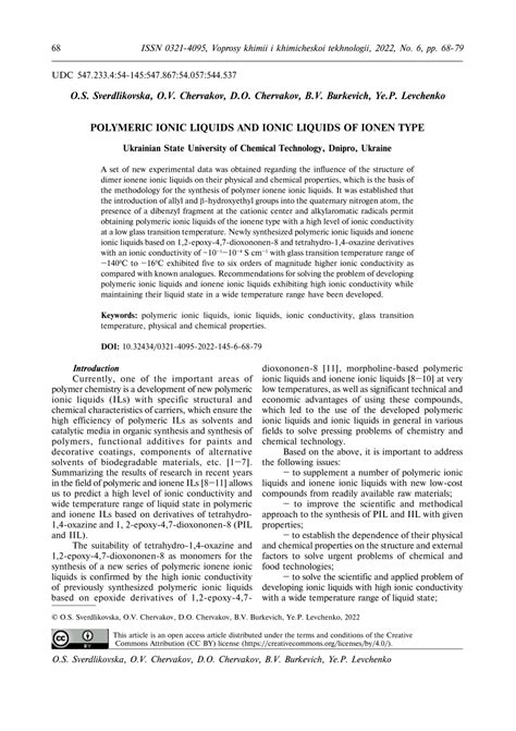 Pdf Polymeric Ionic Liquids And Ionic Liquids Of Ionen Type