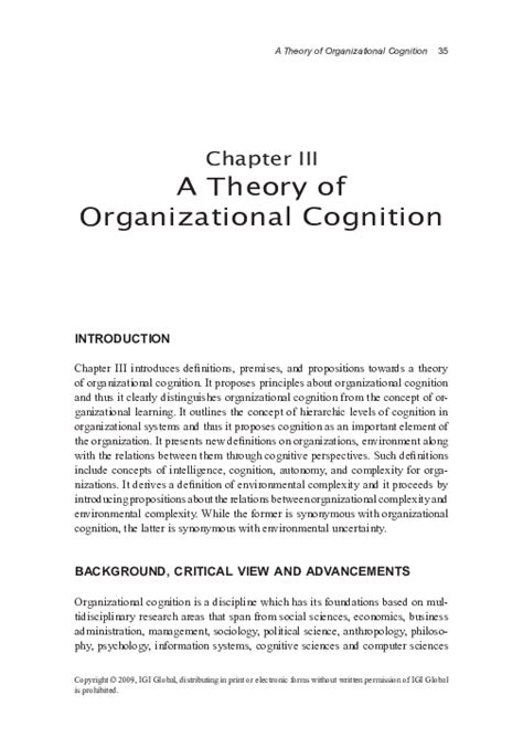 Pdf A Theory Of Organizational Cognition