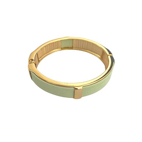 Bracelete Fem La Gi Couro Maior Tons Esverdeados Ref Bra 061 001 Couro