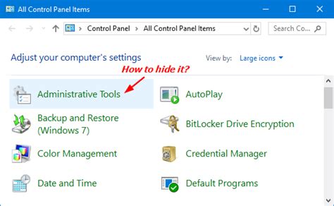 How To Hide Specific Control Panel Items In Windows 10 8 7