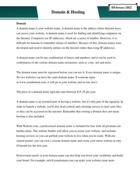 notes lecture 35 domain and hosting pdf domain name world wide web