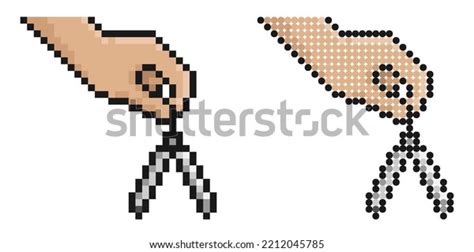 Pixel Icon Drawing Compass Divider Sketching Stock Vector Royalty Free 2212045785 Shutterstock