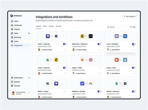 Integrations And Workflows — Untitled Ui Chatbot Integrity Chatbot Design