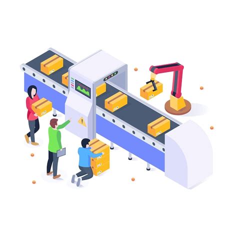 Premium Vector A Trendy Isometric Illustration Of Factory Production