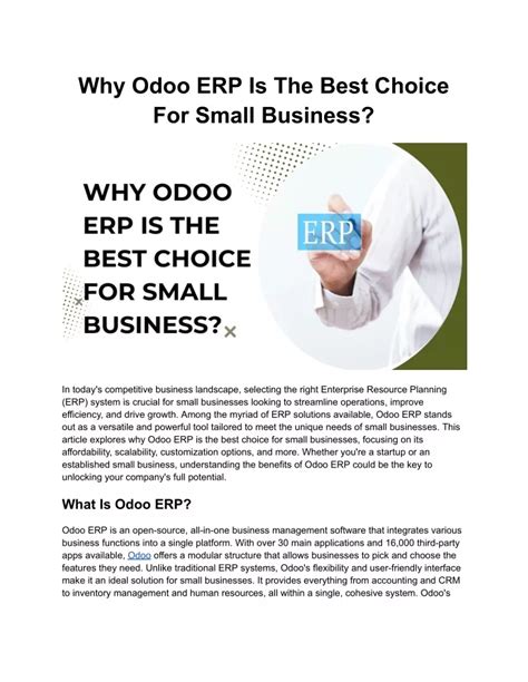 PPT - Why Odoo ERP Is The Best Choice For Small Business PowerPoint ...
