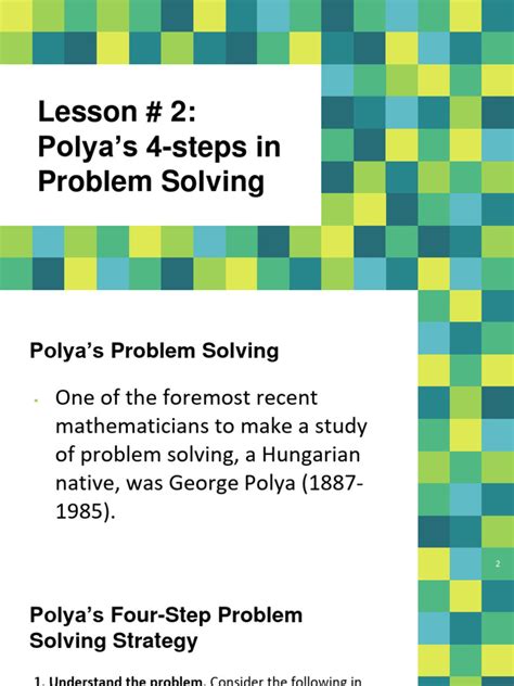 lesson 2 polya s 4 steps in problem solving pdf length