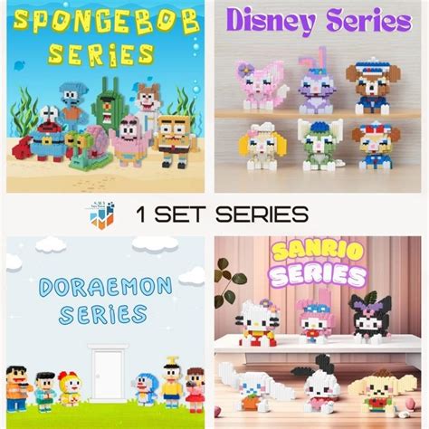 Jual Zg Nano Blocks 1set Karakter Animasi Mini 3d Model Mainan Blok Susun Blok Konstruksi