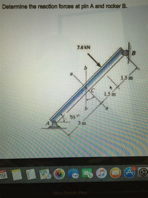 Solved Determine The Reaction Forces At Pin A And Rocker B