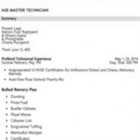 Crafting A Winning Ase Master Technician Resume Asean Media