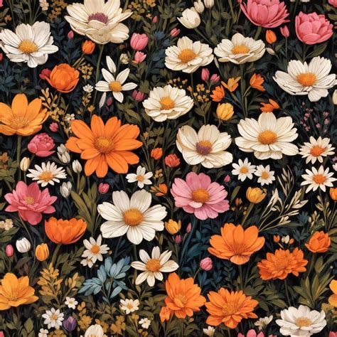 Premium Ai Image Colorful Pattern With Floral Thin Outline Art Of A Cute Color Vector