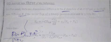 Q2 Answer Any Three Of The Following A For Steady State One Dimension