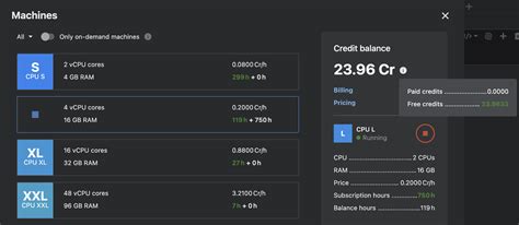 Choose Cpu And Gpu Machines Datalore Documentation